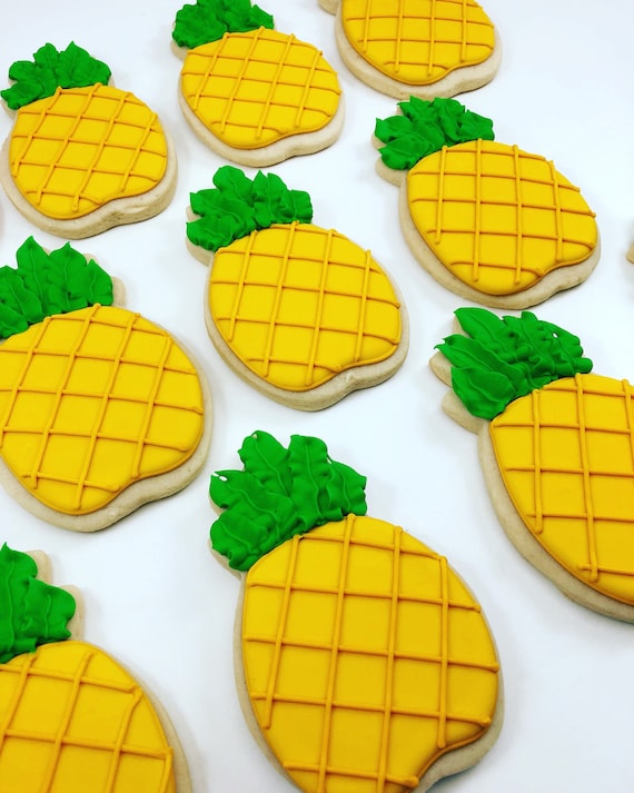 Pineapple Inspired Sugar Cookies Summer Sugar Cookies | Etsy