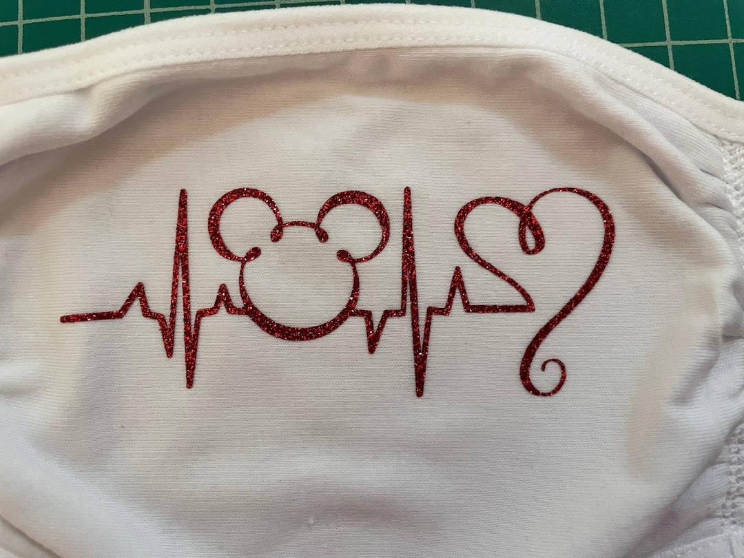 Disney Inspired Face Mask Heartbeat Washable Valentines Day Adult Size ...