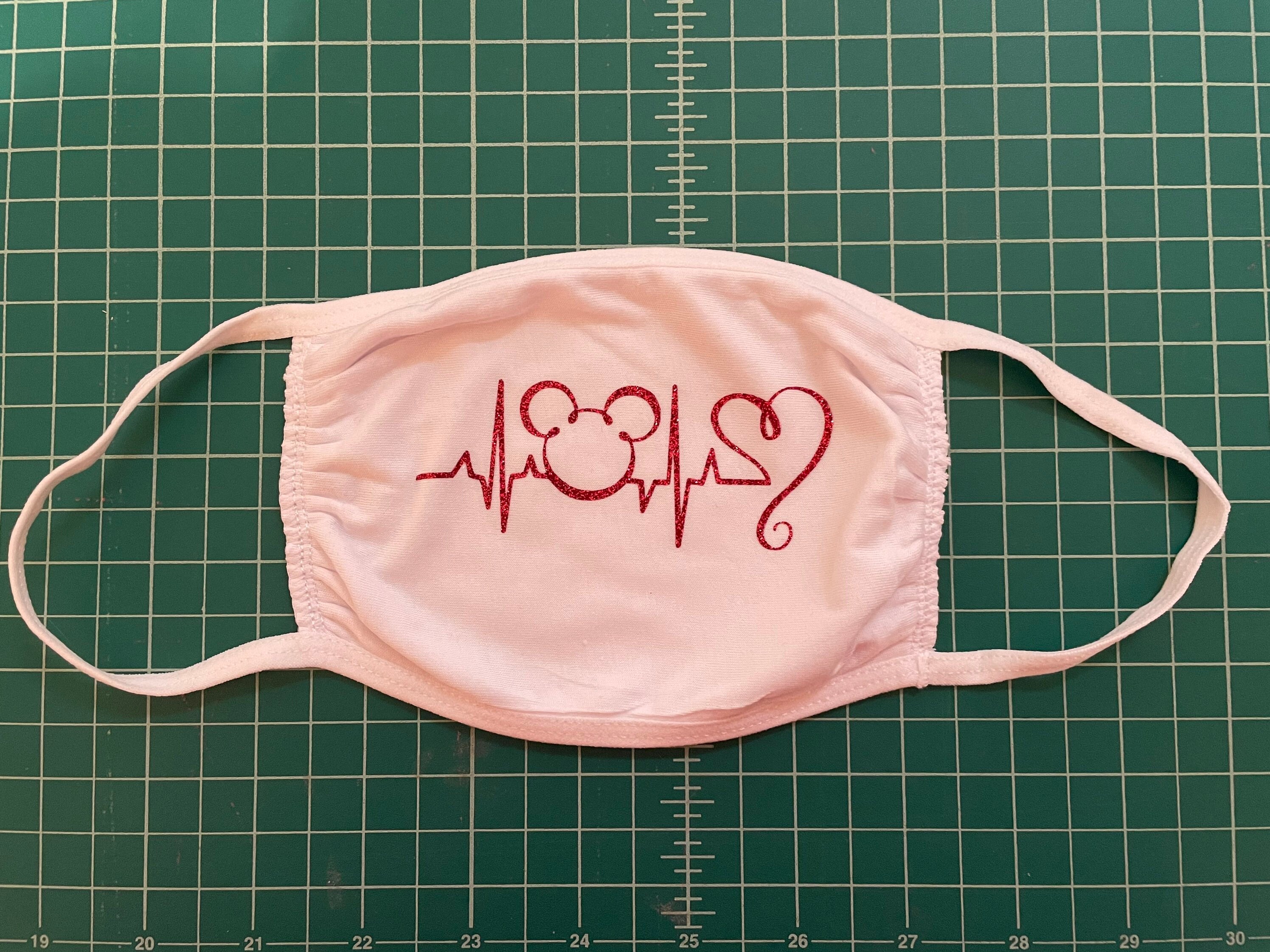 Disney Inspired Face Mask Heartbeat Washable Valentines Day Adult Size ...