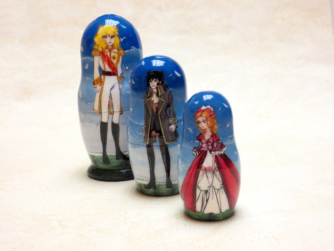 Majoska Lady Oscar. Series of Three Hand-painted Wooden Matryoshka ...