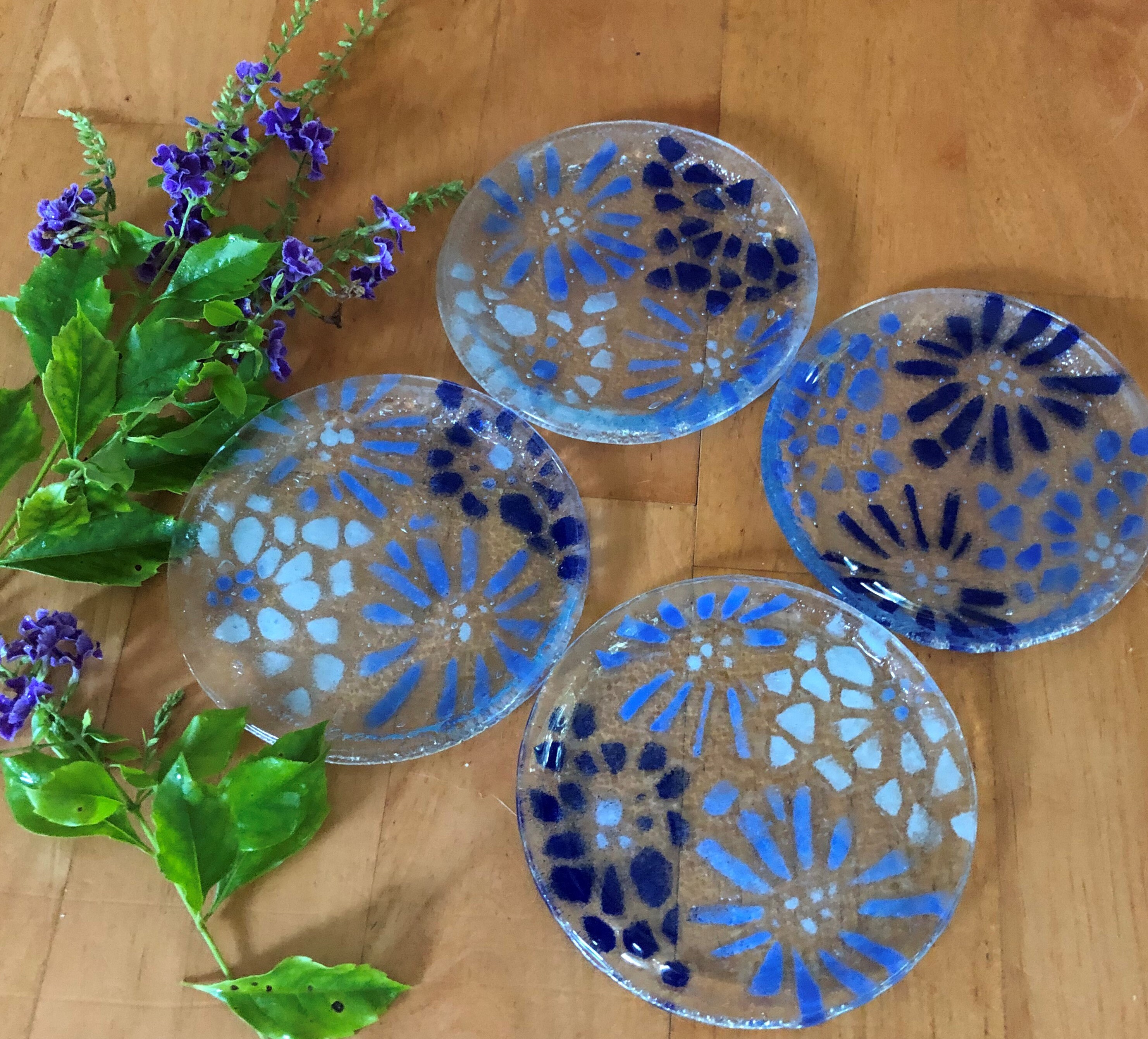 Midnight Garden Coasters, Set of Four - Etsy