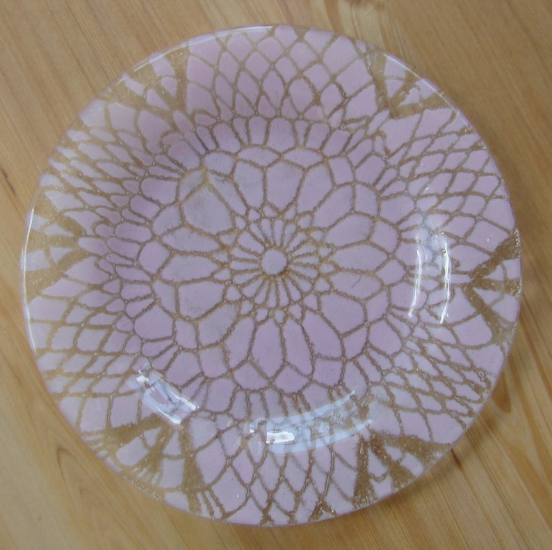 Eclectic Pastel Dessert Plate Set II, Fused Glass Plate Set, Sea Glass ...