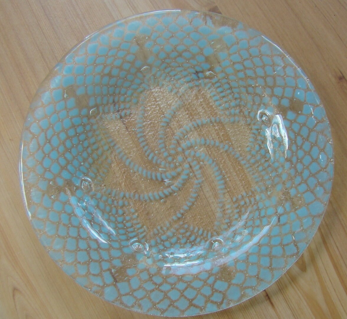 Eclectic Pastel Dessert Plate Set II, Fused Glass Plate Set, Sea Glass ...