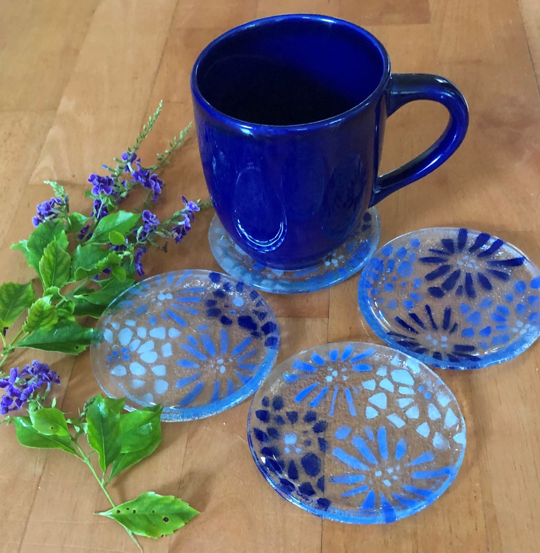 Midnight Garden Coasters, Set of Four - Etsy