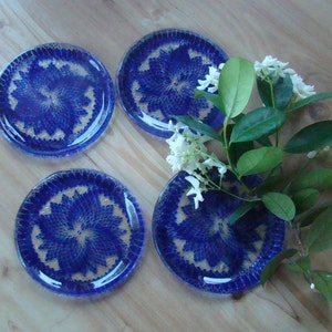 Four Piece Sets of Cobalt Blue Lacy Wind Coasters - Etsy