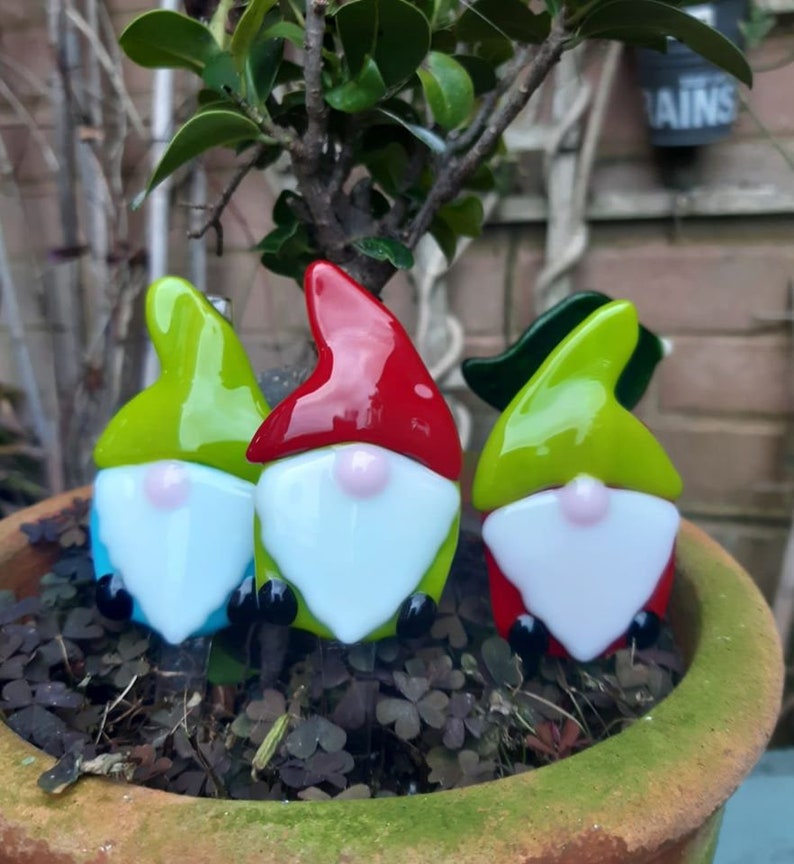 GNOMES HAND CUT Glass 1 Provided Scandinavia Gnomes Garden | Etsy