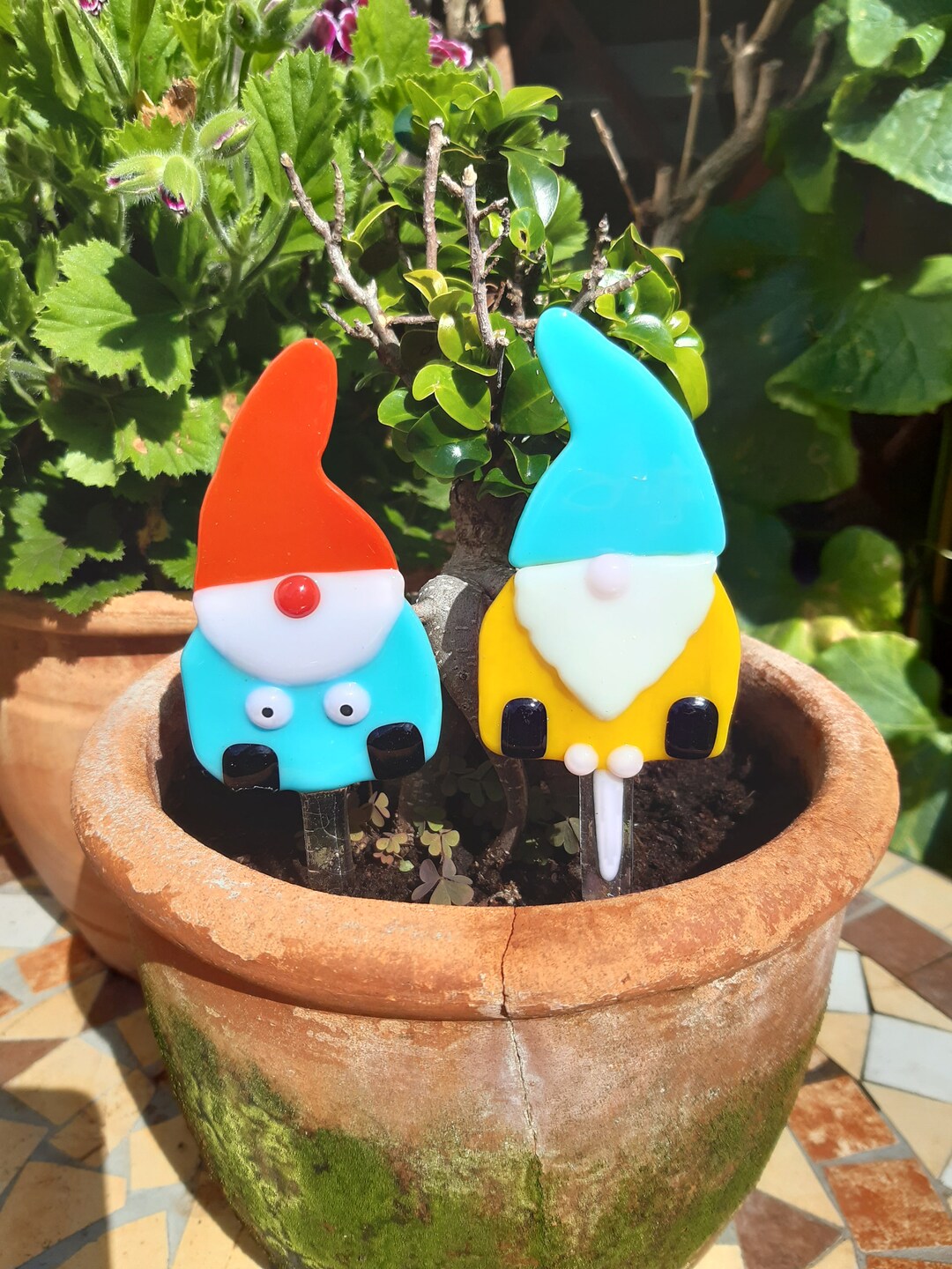 NAUGHTY GNOMES GLASS Garden Ornament Flower Pots Boob Gnome Willy Gnome ...