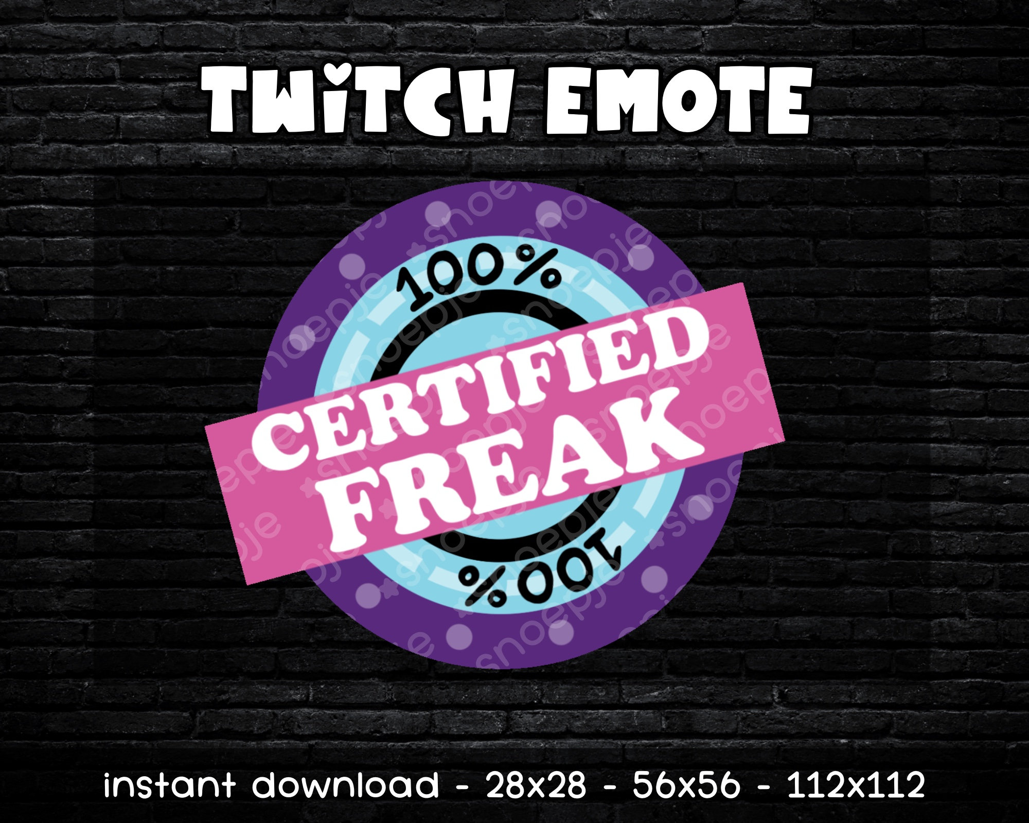 Certified Freak Twitch Emote Twitch Emote Toe Emote Twitch - Etsy