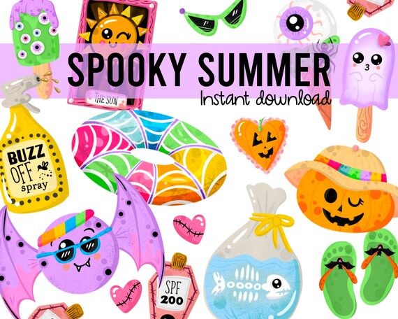 Spooky Summer Clipart Instant Download Halloween Clipart - Etsy Canada
