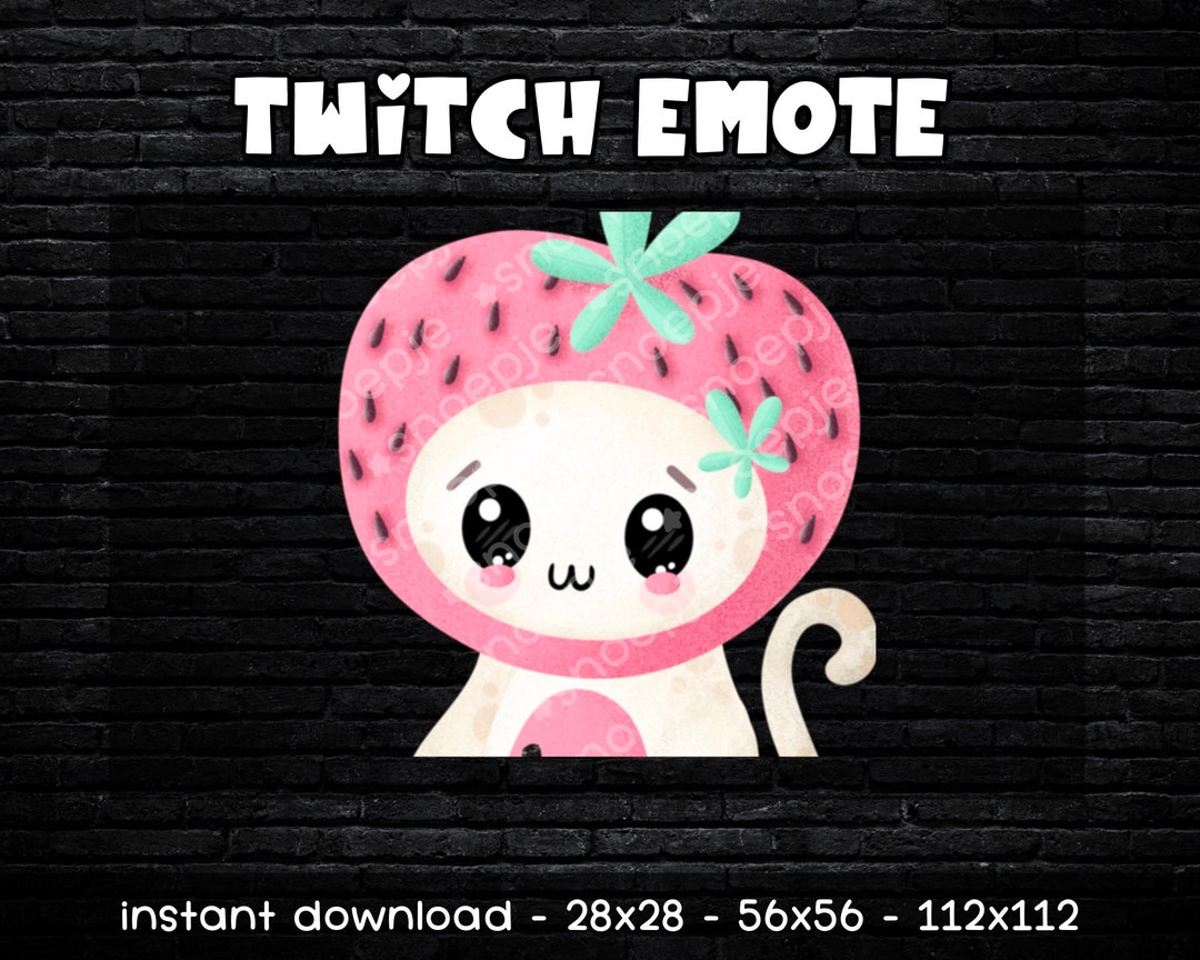 Kawaii Berry Cat Twitch Emote - Cute Twitch Emote - Discord Emote - Etsy