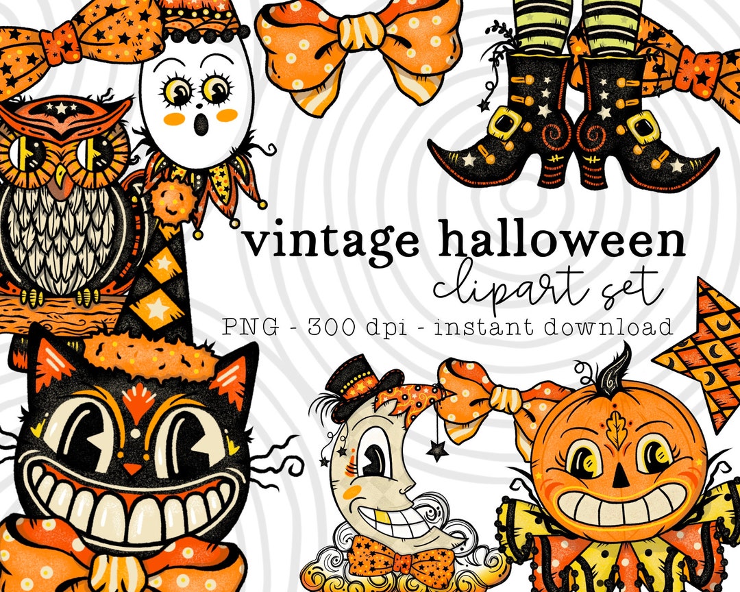 Vintage Halloween Clipart Instant Download Planner Halloween Clipart - Etsy