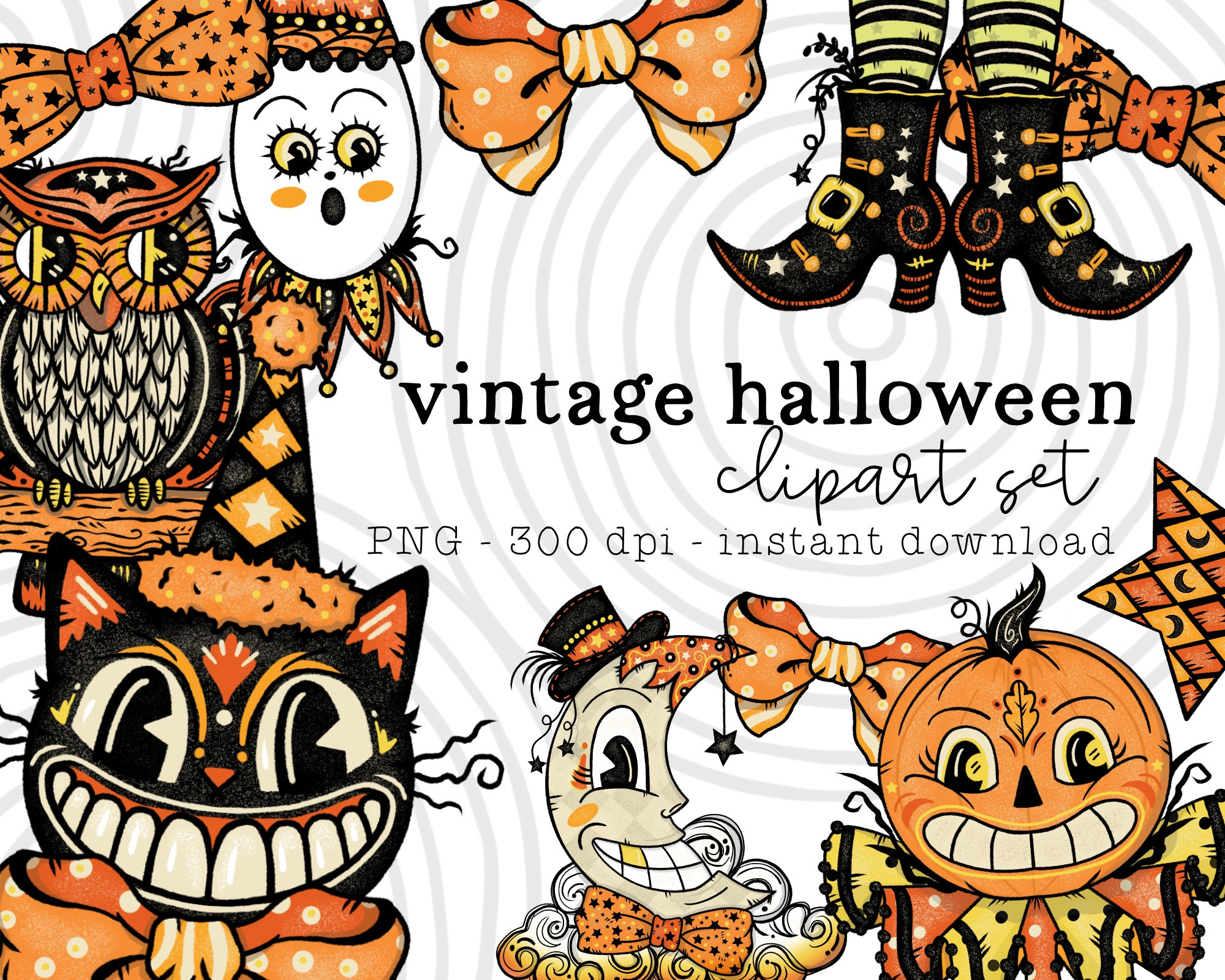 Vintage Halloween Pumpkin Retro Spooky Planner Journal Printable ...