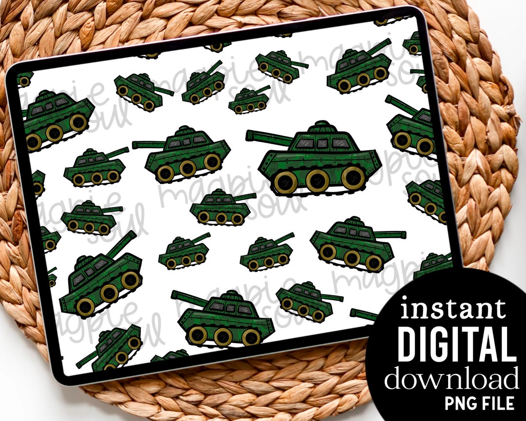 Military Tank Digital Paper Instant Download Planner Printables ...