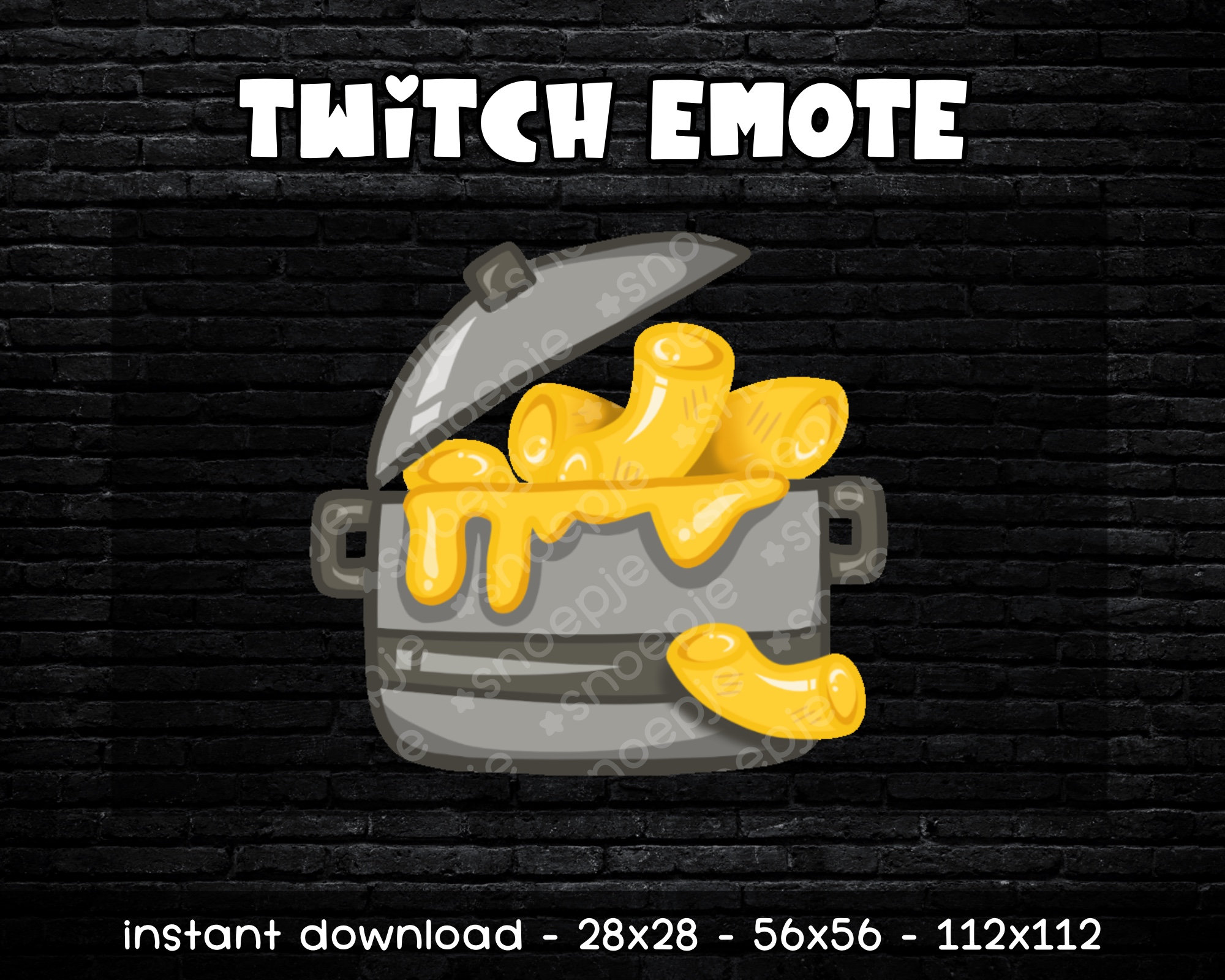 Macaroni in a Pot Twitch Emote Twitch Emote Toe Emote - Etsy