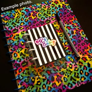 Rainbow Leopard Laminated Planner Cover Snap-on Cover for Discbound ...