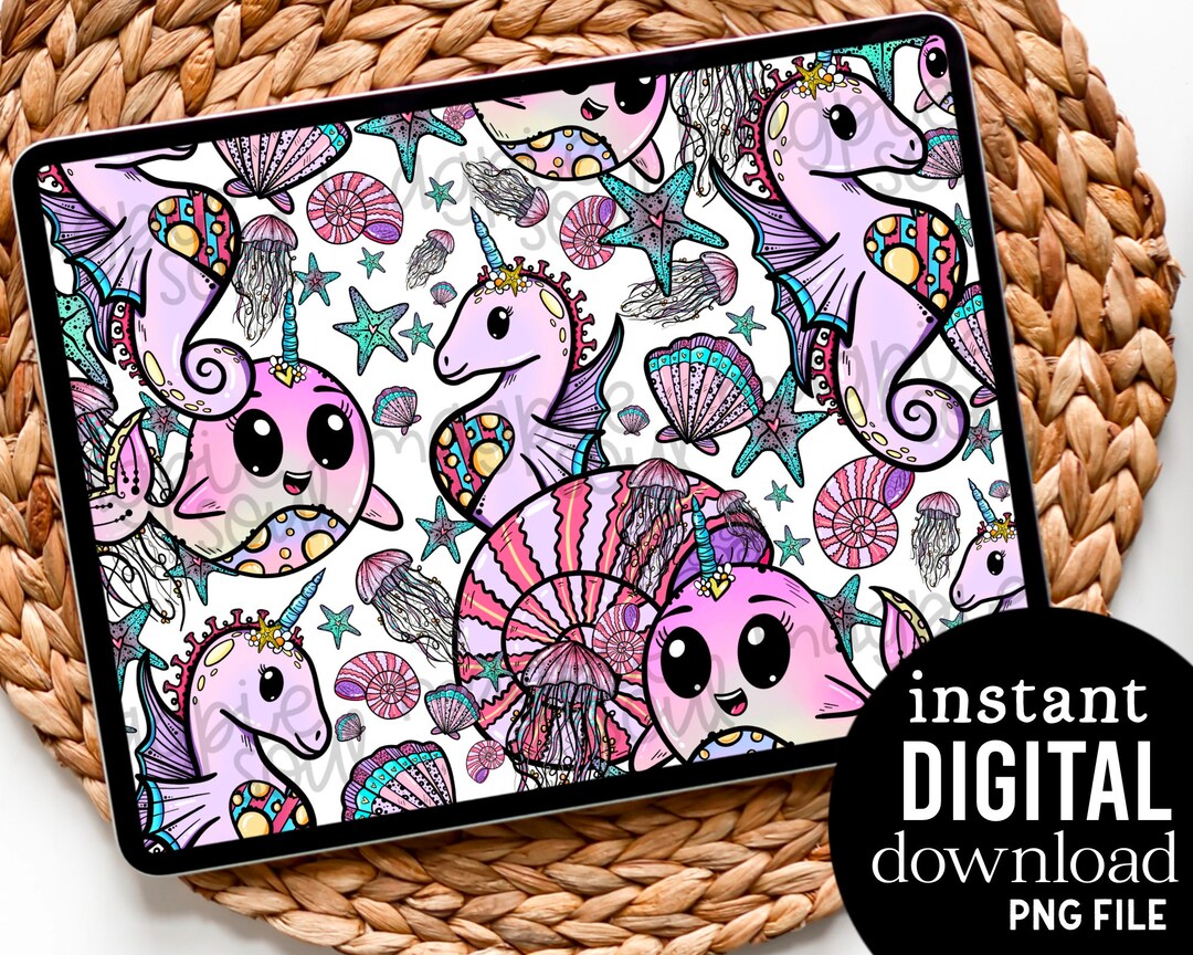 Shellmates Seahorse Digital Paper Instant Download Planner - Etsy