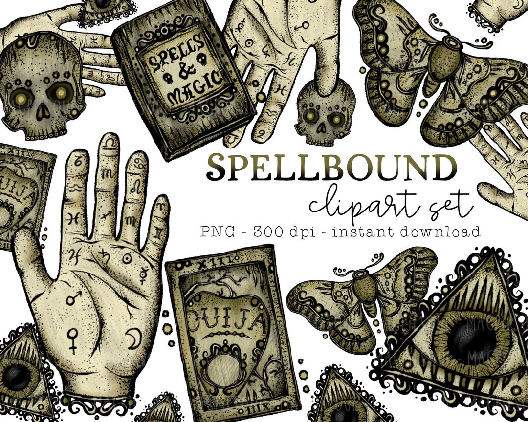 Spellbound Palmistry Clipart Instant Download Planner Halloween Clipart ...