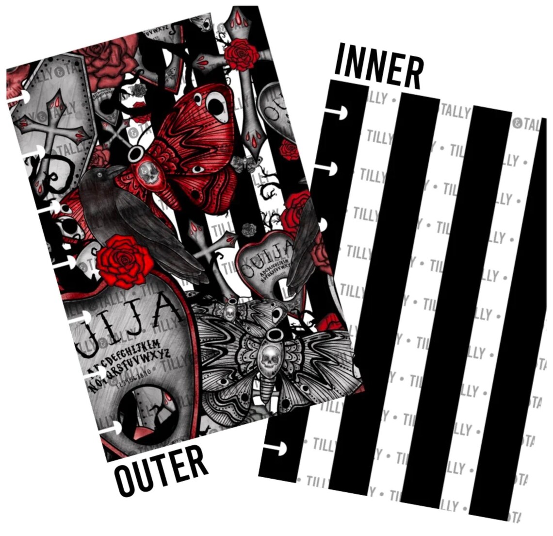 Death Moth Poe Inspired Vampire Goth Laminated Planner Cover Snap-on ...