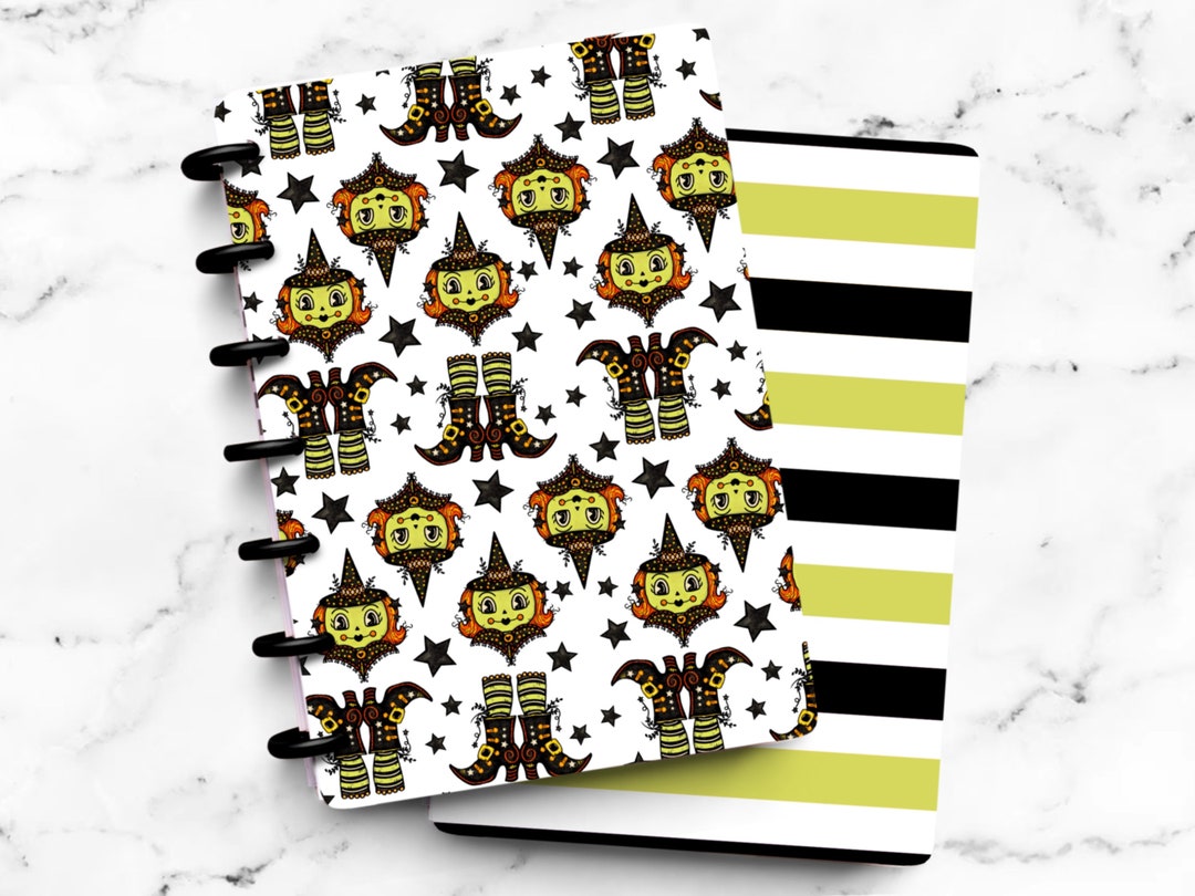 Vintage Halloween Witch Laminated Planner Cover Snap-on Cover for ...