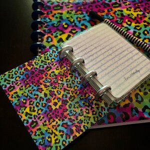 Rainbow Leopard Laminated Planner Cover Snap-on Cover for Discbound ...