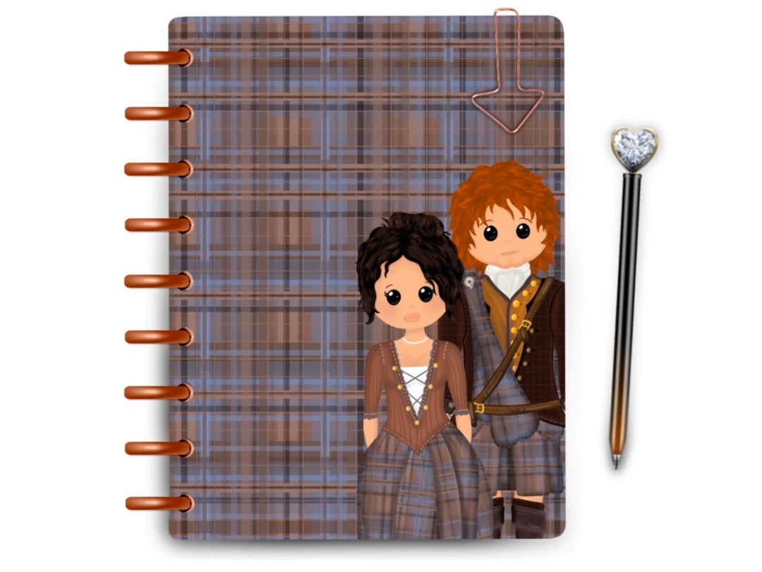 Highland Plaid Couple Outlander Inspired Laminated Planner Cover Snap ...