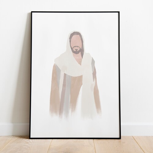 DIGITAL FILE Christ With Baby Boy Watercolor | Etsy