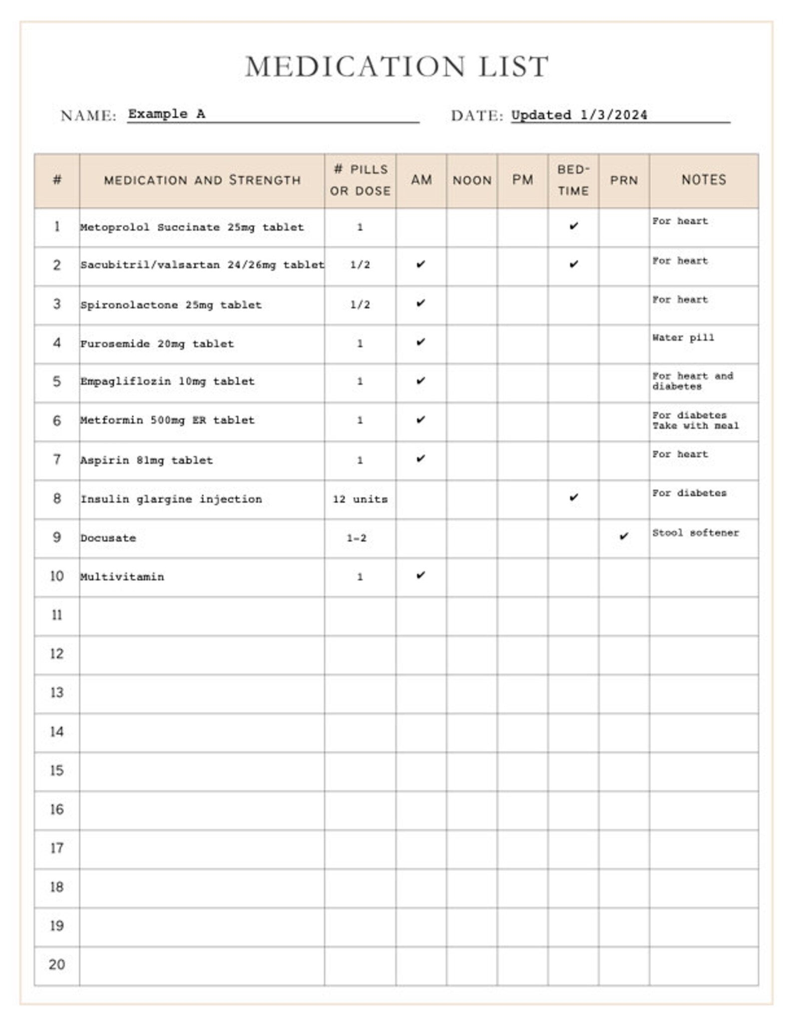 Medication Printable Bundle Medication List Fillable Medication Log ...