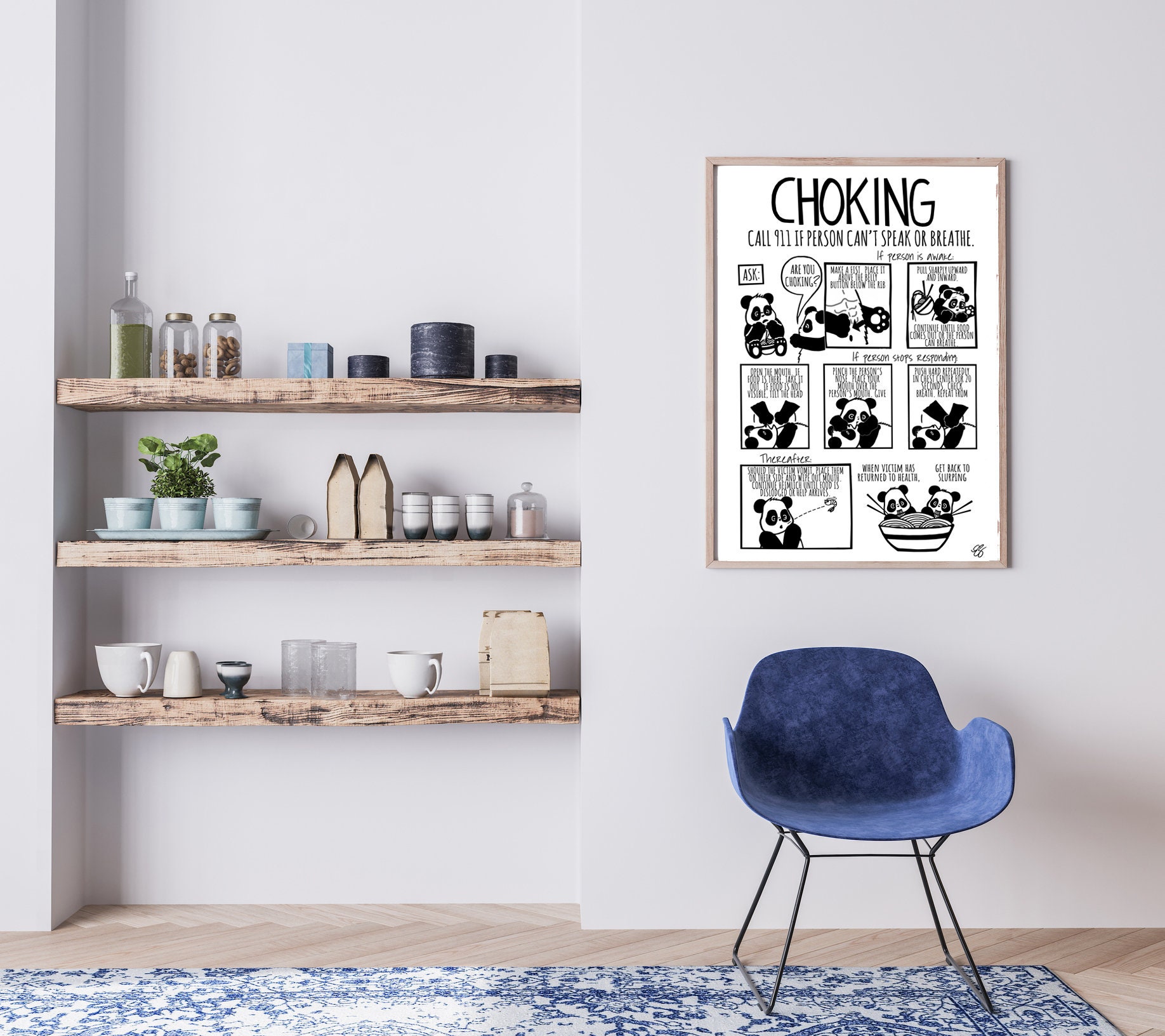 Panda Choking Poster - Etsy