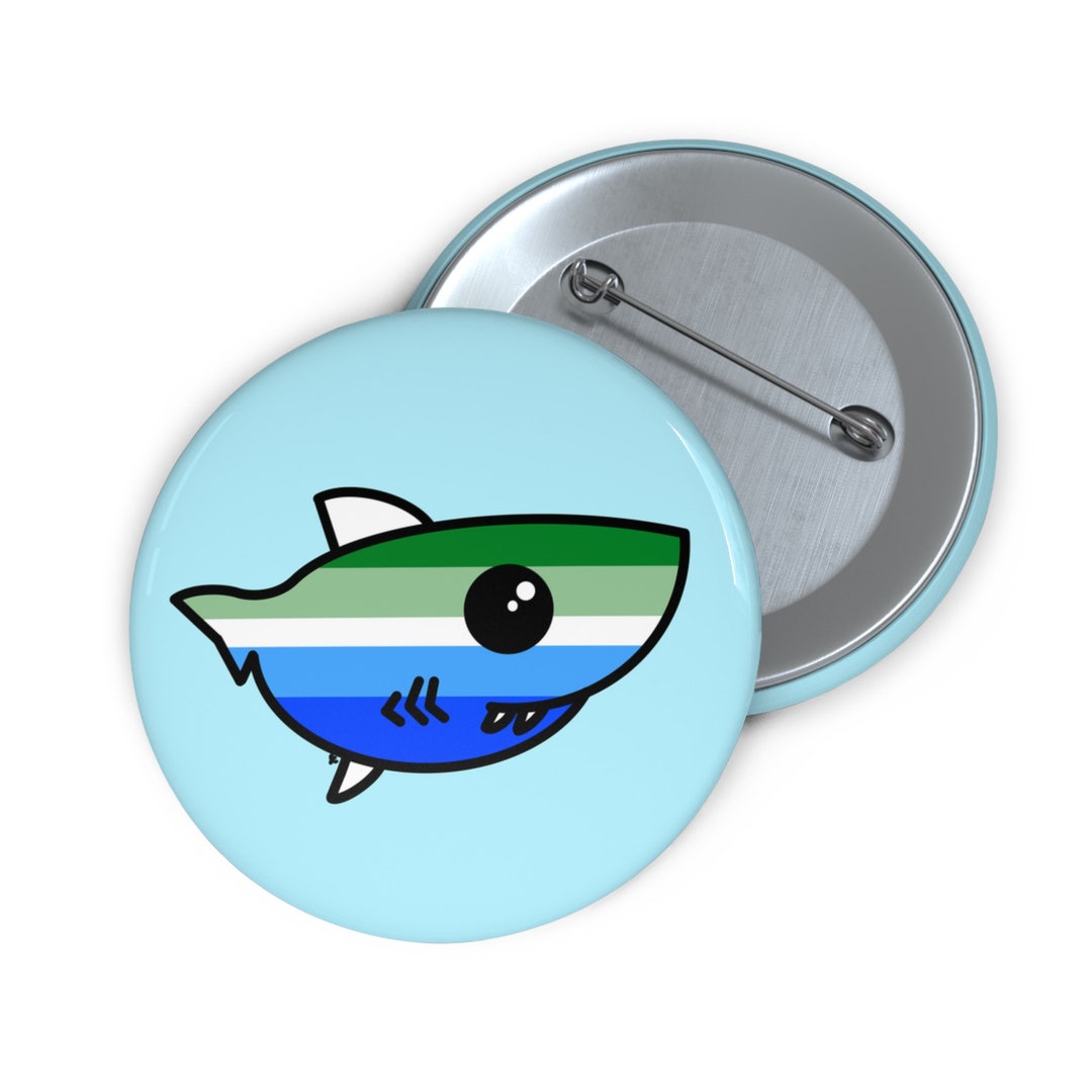 MLM Pride Flag Shark Pin Buttons - Etsy