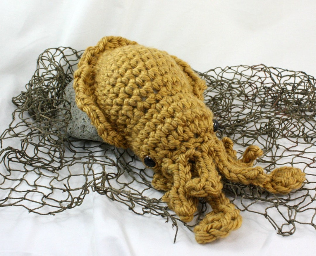 Large Cuttlefish Stuffed Animal - Sia the Cuttlefish - Mustard Gold W ...
