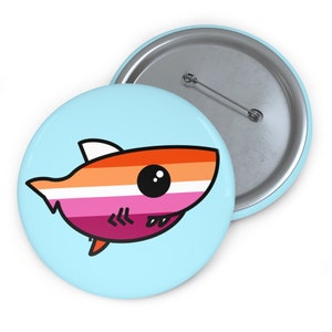 Lesbian Pride Flag Shark Pin Buttons - Etsy