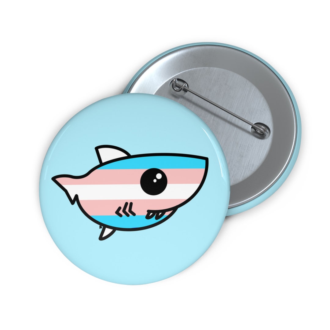 Transgender Pride Flag Shark Pin Buttons - Etsy