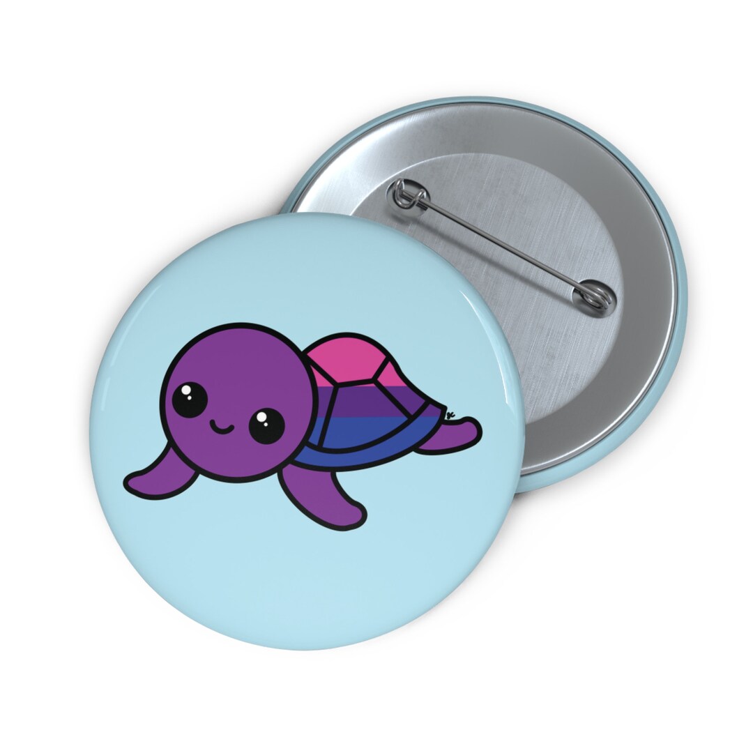 Bisexual Pride Flag Sea Turtle Pin Buttons - Etsy