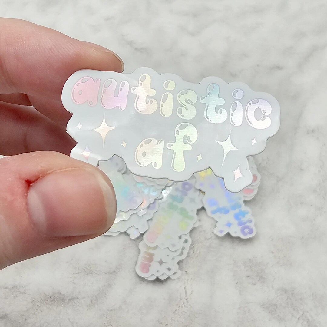 Mini Holographic Pastel Rainbow Autistic AF Sticker - 1.75 Inch - Etsy