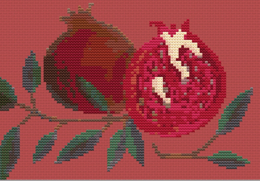 Pomegranate Cross-stitch Pattern - Etsy