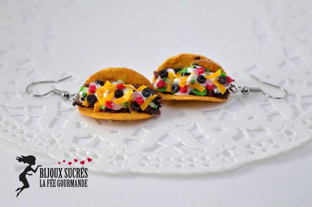 Miniature Taco Earrings Original Taco-shaped Foodie Jewelry - Etsy