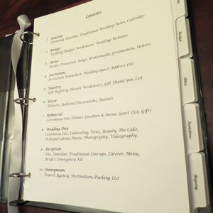 Wedding Planner Book and Wedding Organizer DELUXE Binder Contents Only ...