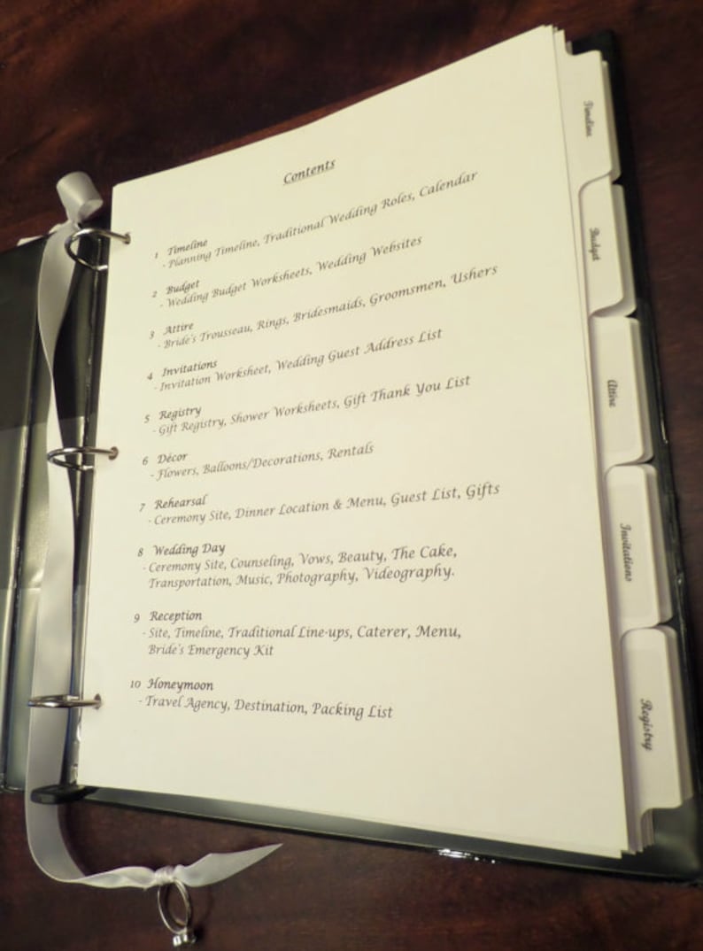 Personalized Wedding Planner Binder DIY Wedding Planner Book | Etsy