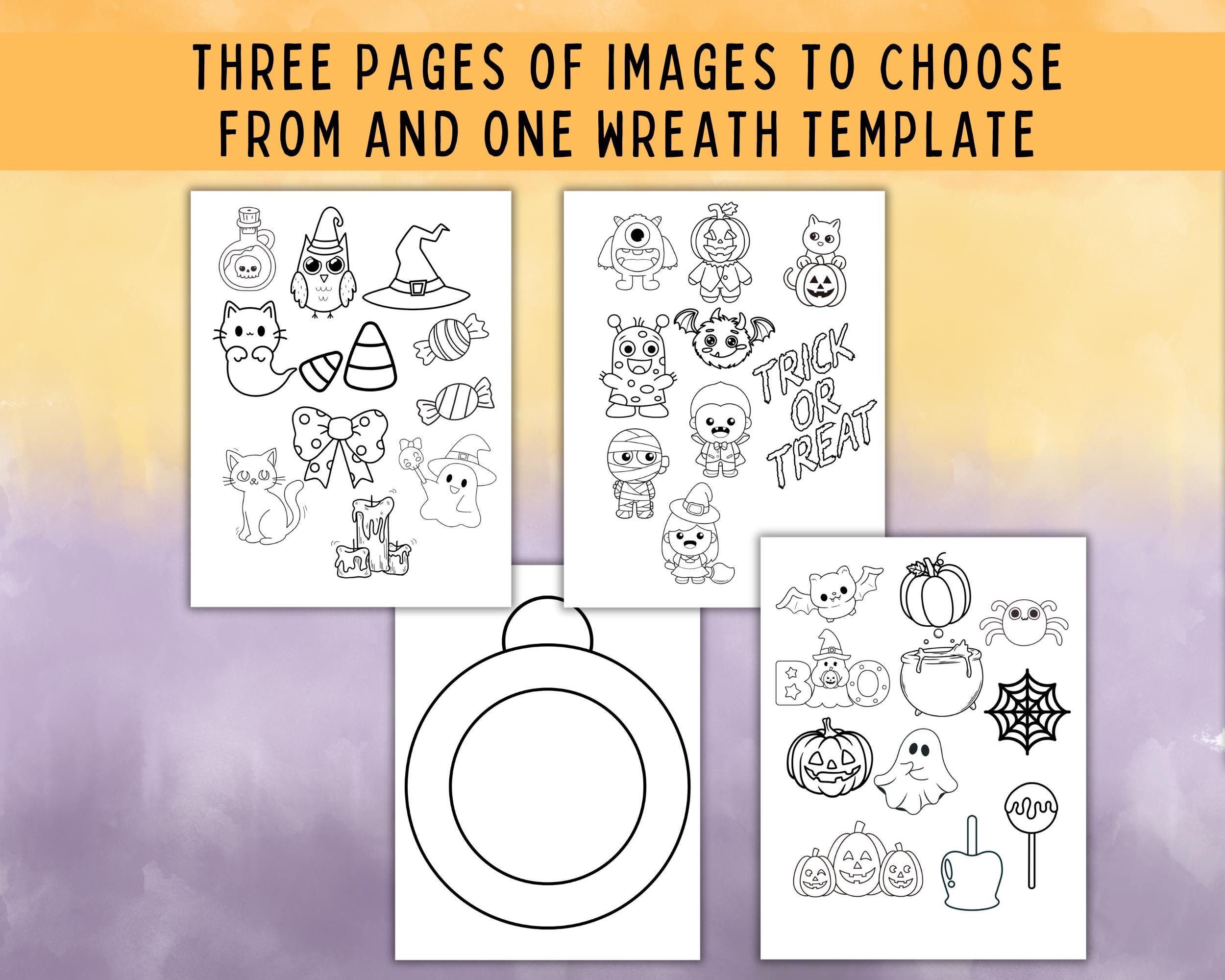 Cut and Paste Halloween Wreath Craft, Day Care Activities, Classroom ...