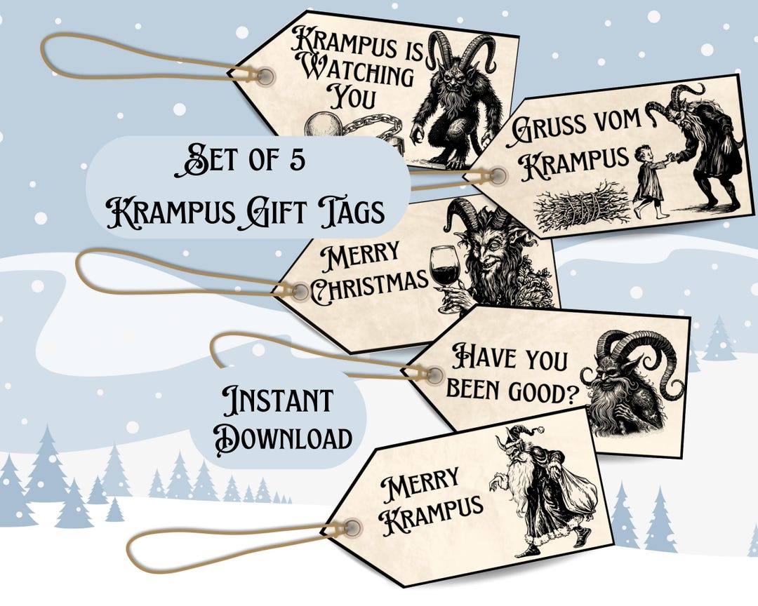 Krampus Gift Tags, Christmas Gifttags, Creepymas Present Label - Etsy