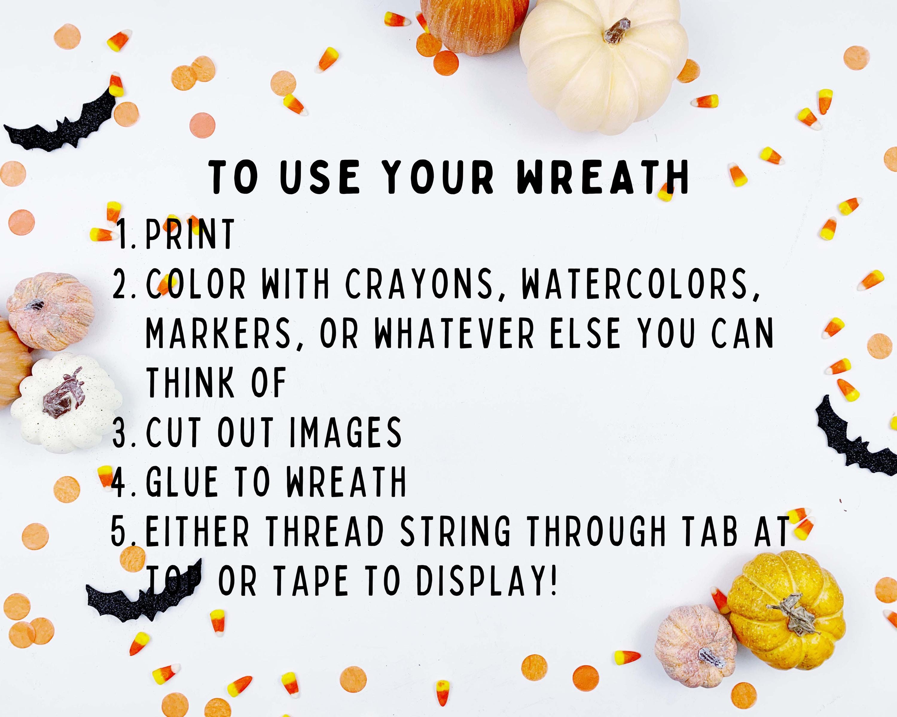 Cut and Paste Halloween Wreath Craft, Day Care Activities, Classroom ...