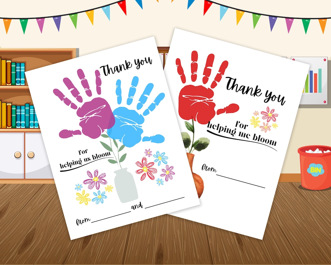 Teacher Appreciation Handprint Art, Thank You Gift for Sunday School ...