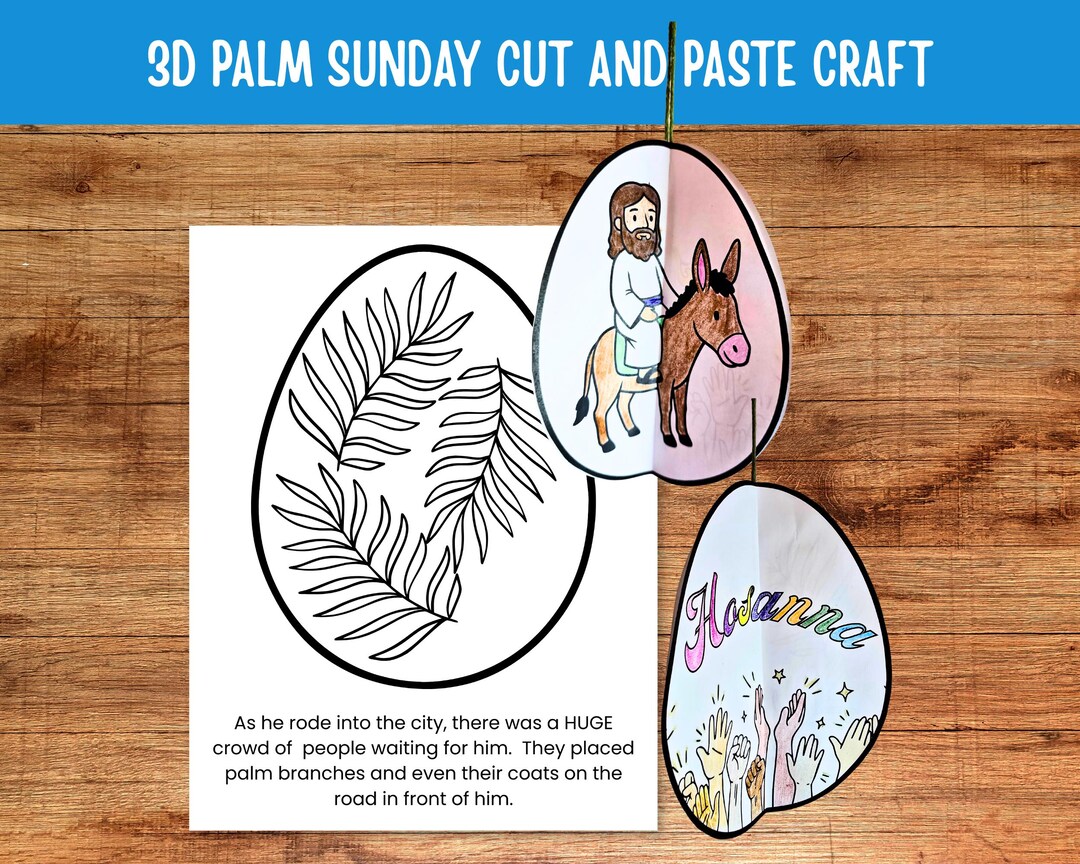 Palm Sunday School Activity, Sunday School Coloring Page, Cut and Paste ...