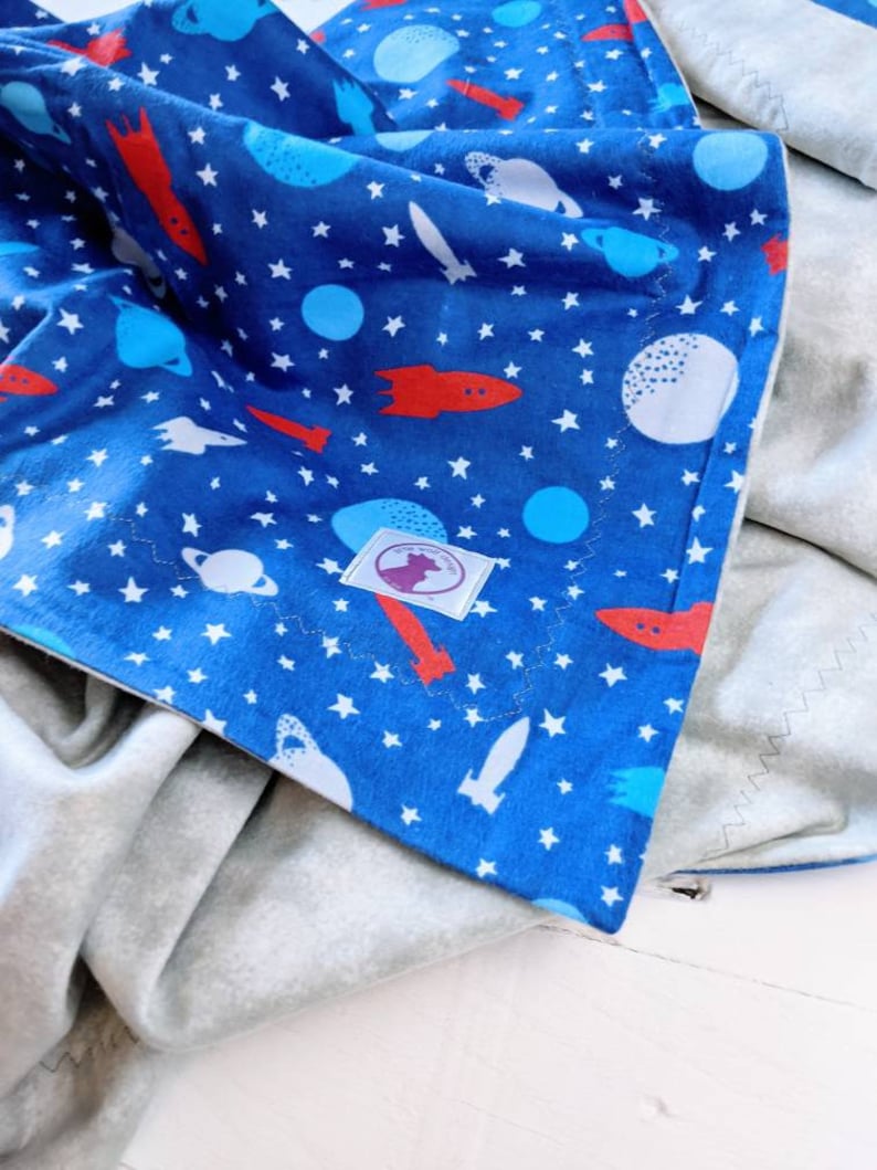 Rocket Ship Baby Blanket, Moon, Stars, Modern Baby Blanket, Receiving ...