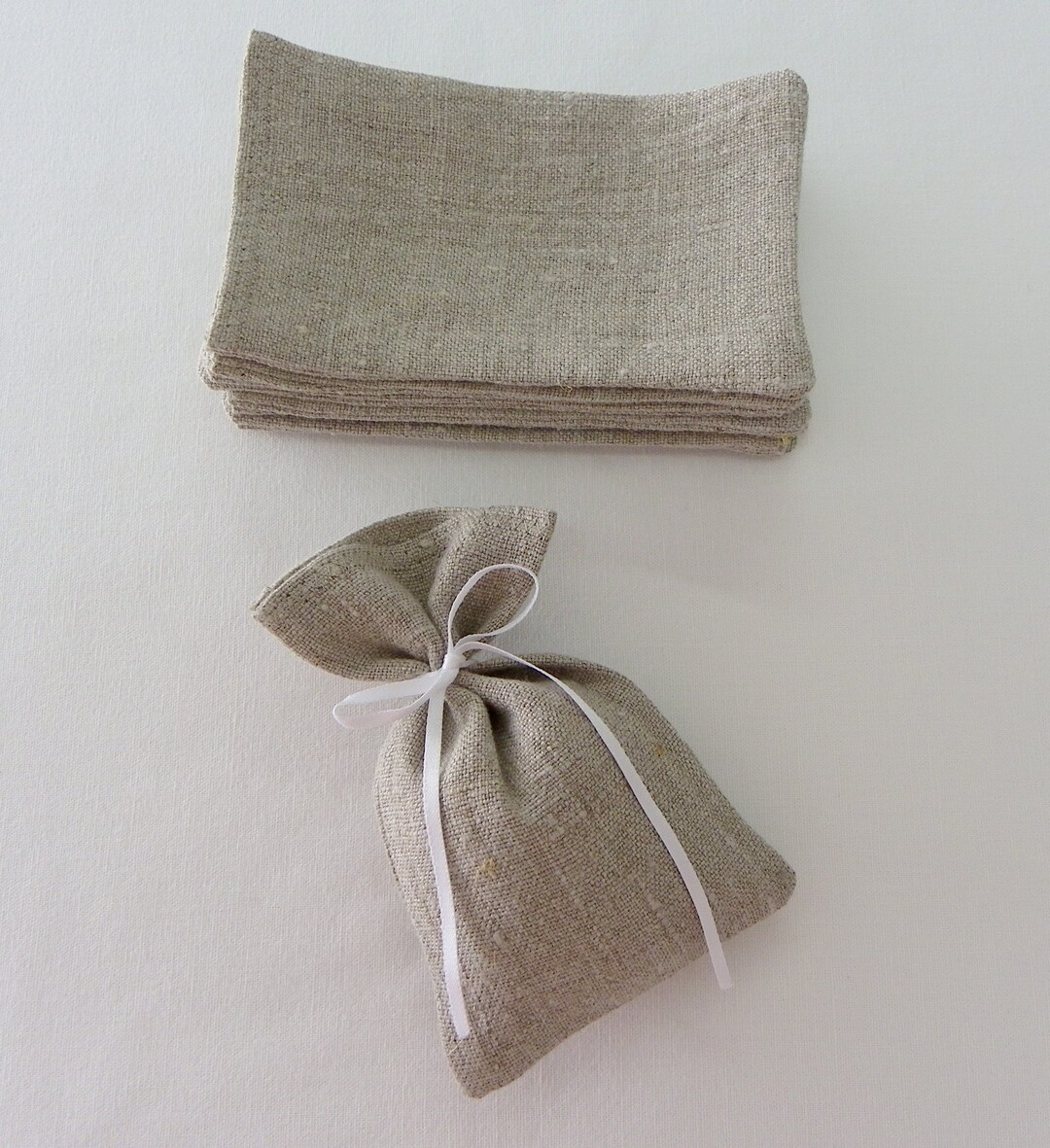 Small Ballotin Pouch Bag Baptism Communion Wedding Favors in Natural ...