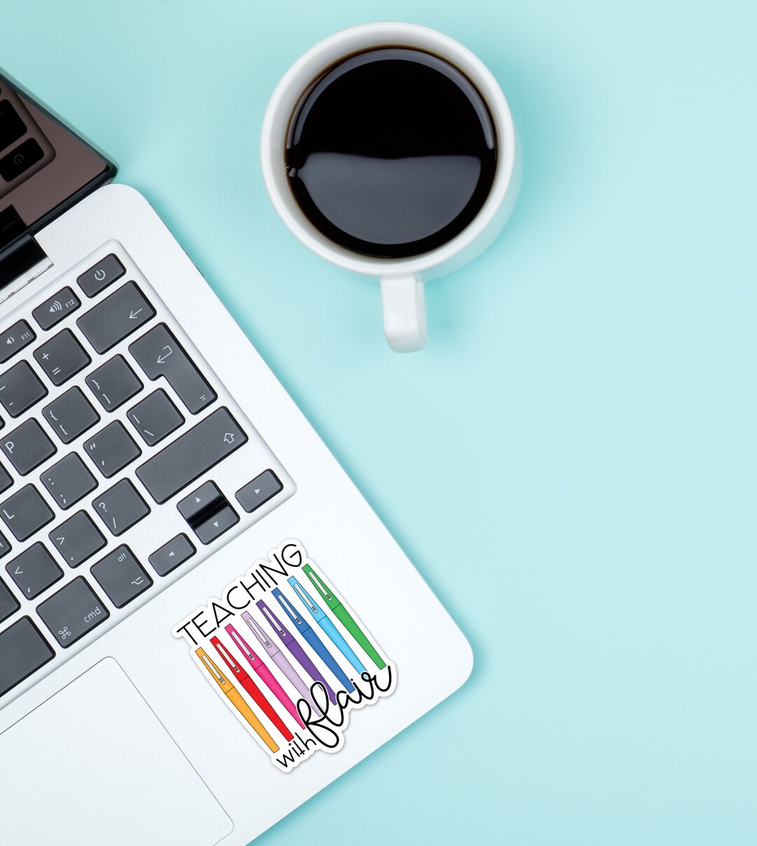 Teaching With Flair Sticker/ Teacher Laptop Sticker/ Teacher Water ...