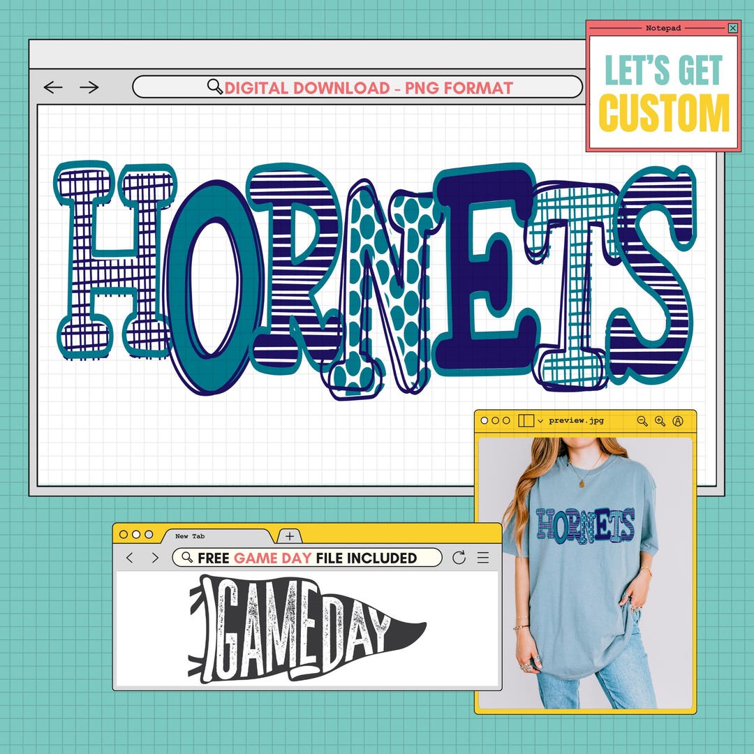 CUSTOM Hornets PNG/ Mascot/ Hornets Football/ High School/ College ...