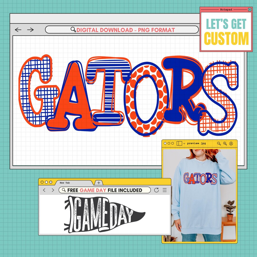 CUSTOM Mascot Design/ Gators School Spirit/ Gators Football/ High ...