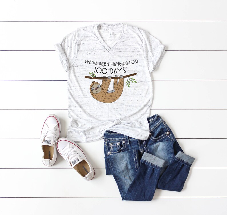 100 Days of School Shirt Teacher/ Sloth Teacher Shirt - Etsy