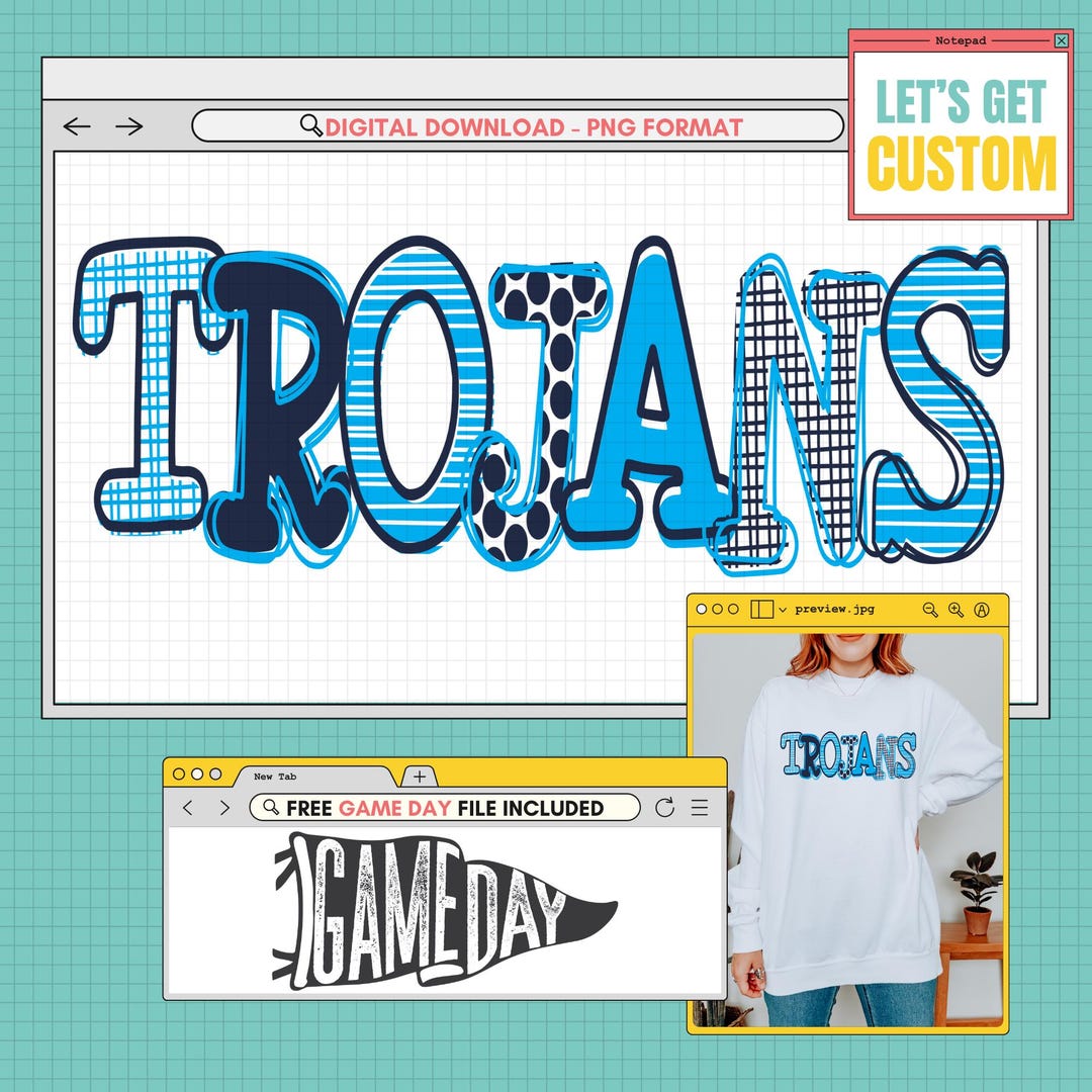 CUSTOM Mascot PNG/ Tojans Design/ Trojans Football/ High School ...